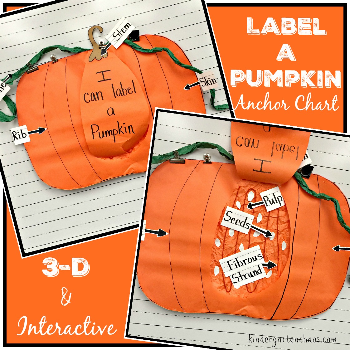 Interactive 3 D Label A Pumpkin Anchor Chart Kindergartenchaos