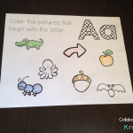 Color the Pictures that Start with the same Letter - Kindergarten Chaos