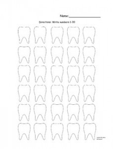 FREE Dental Health Writing Numbers 0-30 - Kindergarten Chaos