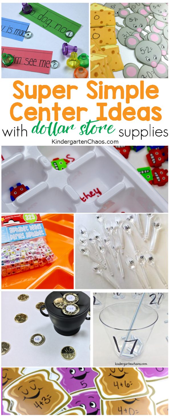 Super Easy Kindergarten Center Ideas Created With Dollar Store Supplies