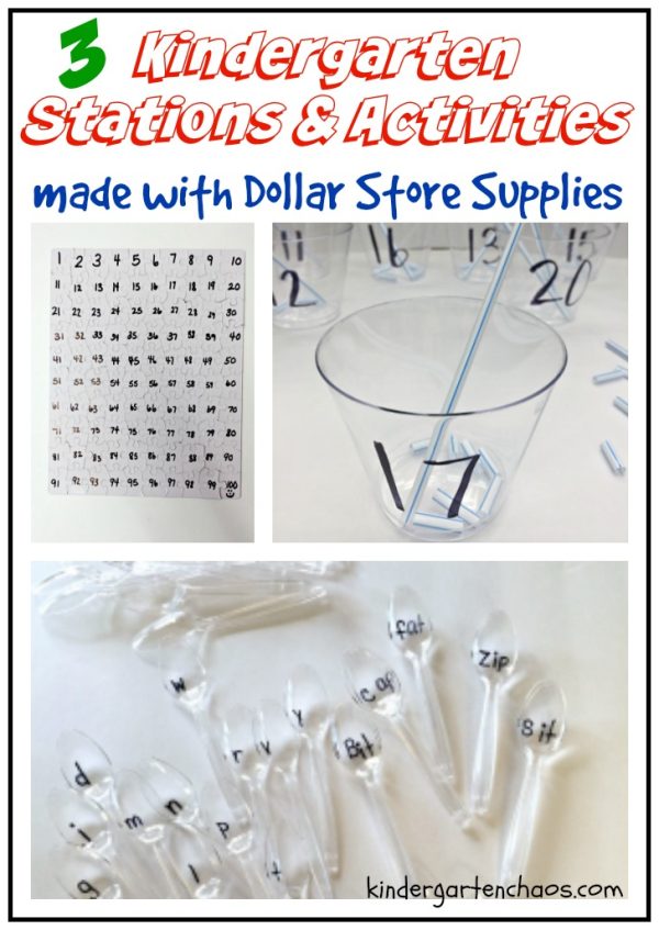 Kindergarten Stations & Activities from the dollar store ...