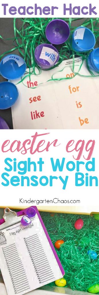 Teacher Hack - Easter Egg Sensory Bin - Kindergarten Chaos