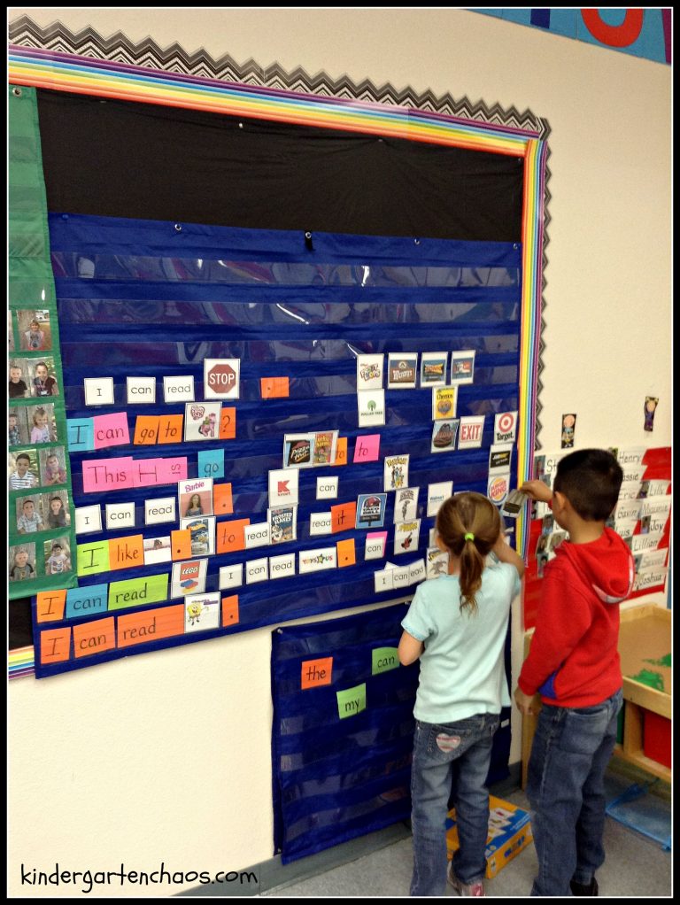 The Pocket Chart Station in the Kindergarten Classroom