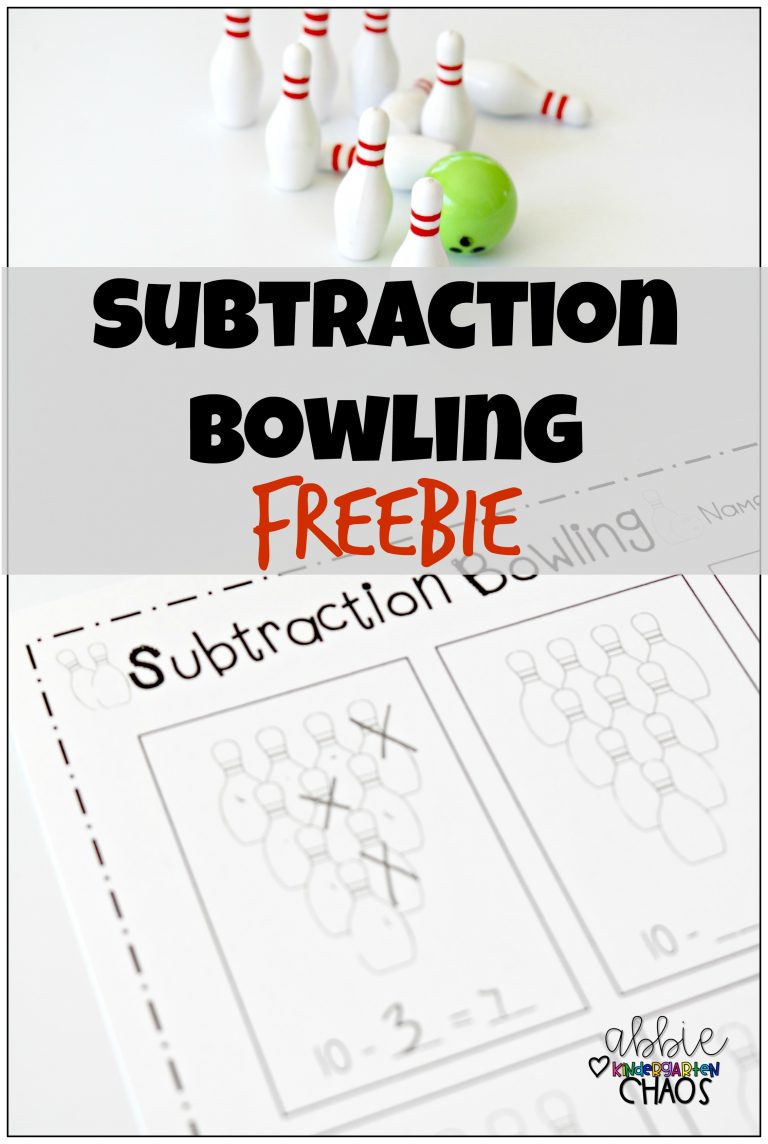 Subtraction Bowling FREEBIE Game for Kindergarten