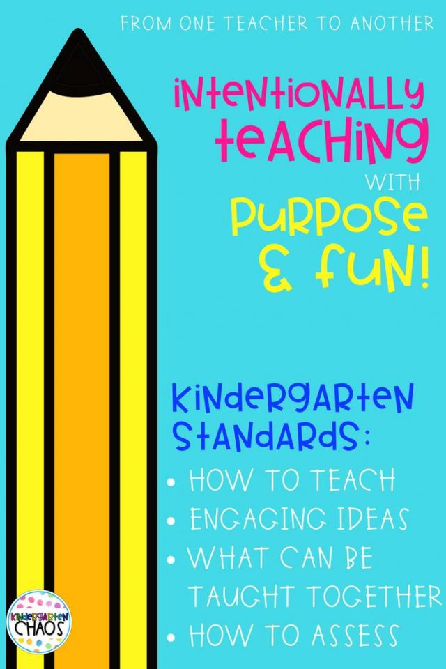 Intentionally Teaching with Purpose & Fun - Kindergarten Standards Series