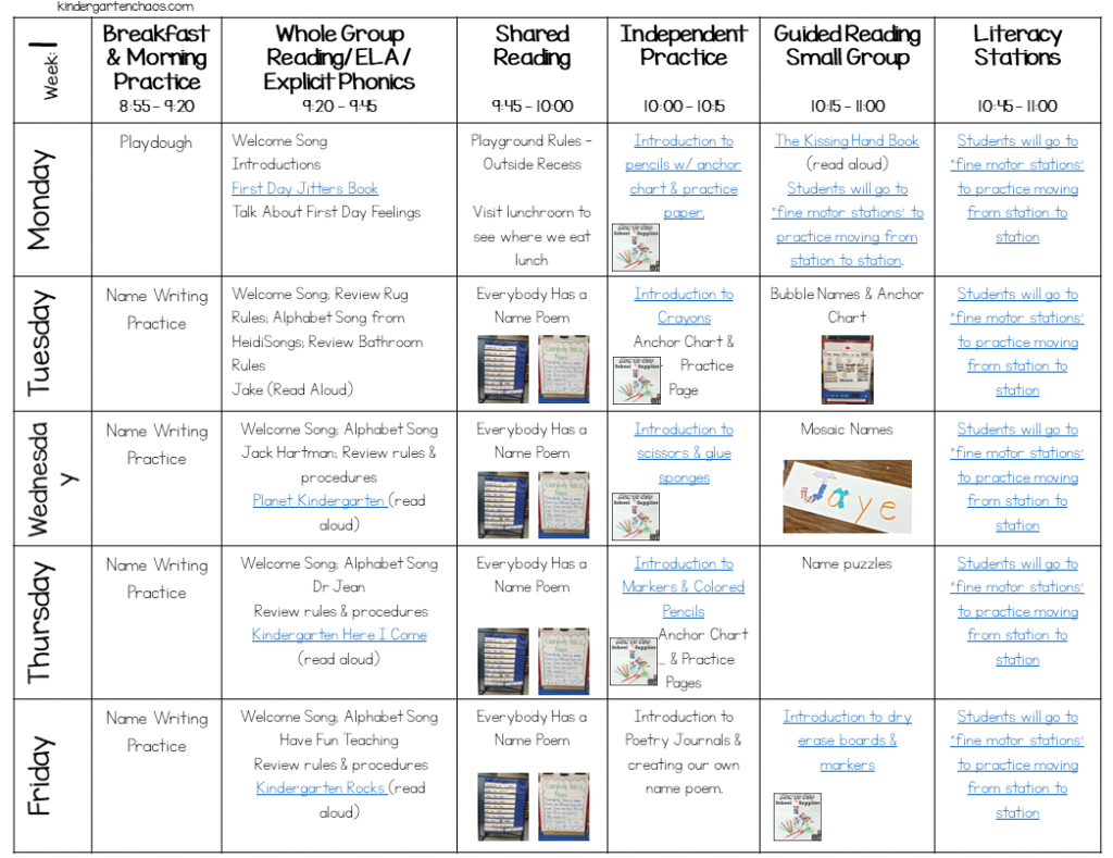 First Week Of School Lesson Plans For Kindergarten first-week-of-school-lesson-plans-for-kindergarten