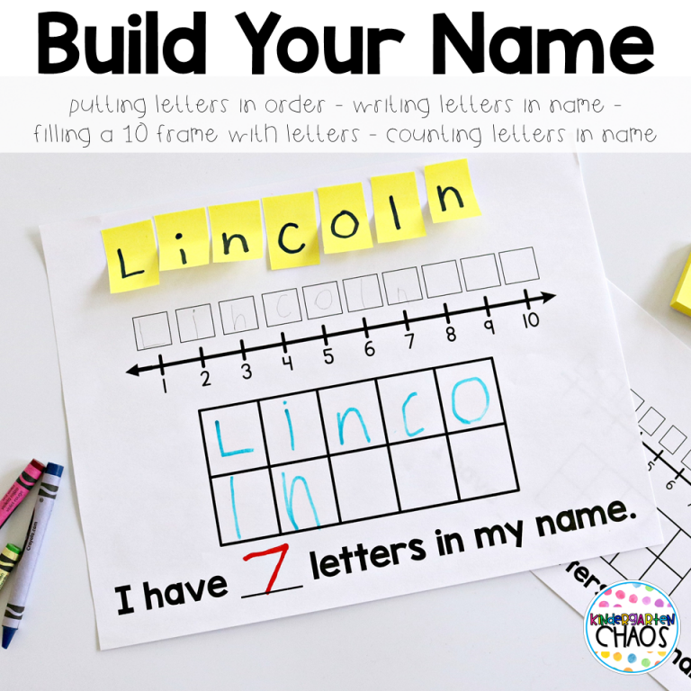 Build Your Name Activity - Kindergarten Chaos