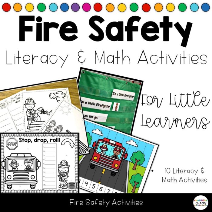 Fire Safety Prevention Literacy Math Activities