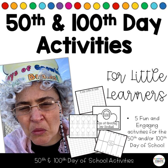 100th Day of School Center Activities for Kindergarten - 50th Day Included