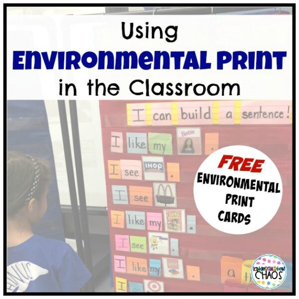 Using Environmental Print in the Classroom - free cards ...
