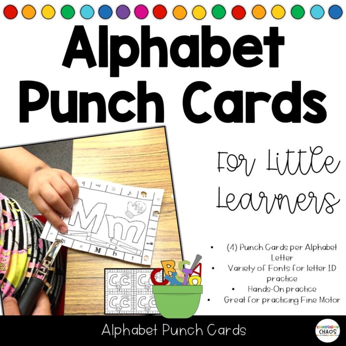 Alphabet Letter Punch Cards Fine Motor Activity
