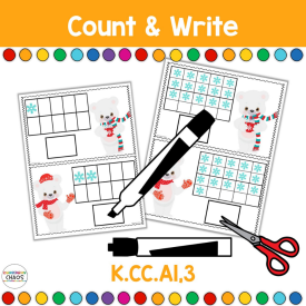 Winter Counting 10 & 20 Frames For Kindergarteners