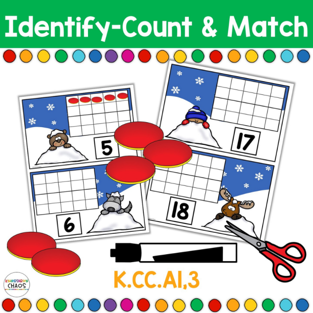 Winter Counting 10 & 20 Frames For Kindergarteners