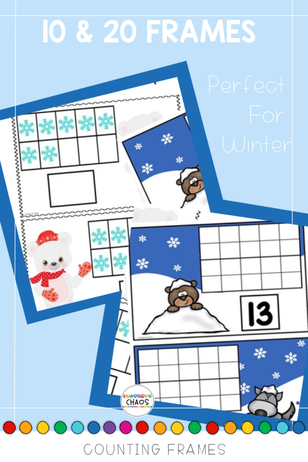 Winter Counting 10 & 20 Frames For Kindergarteners