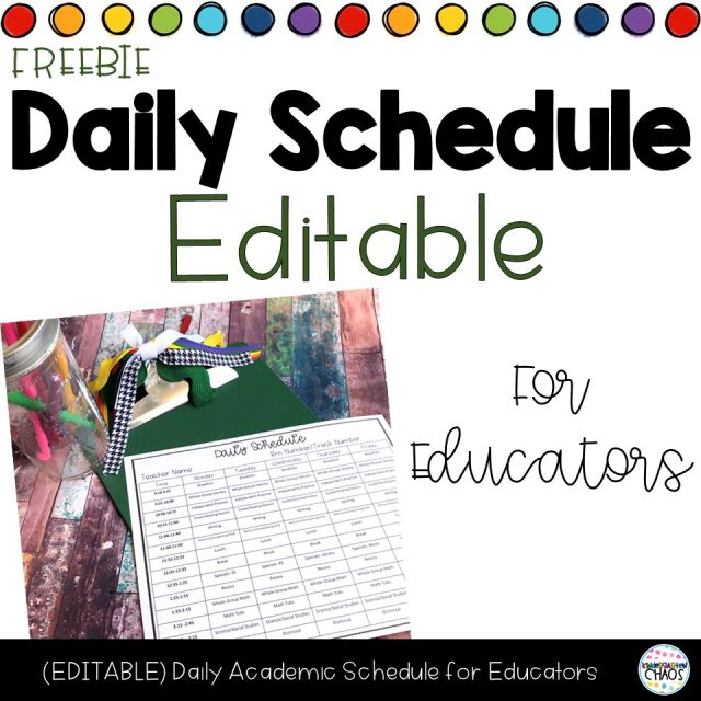 Kindergarten Daily Academic Schedule - Kindergarten Chaos