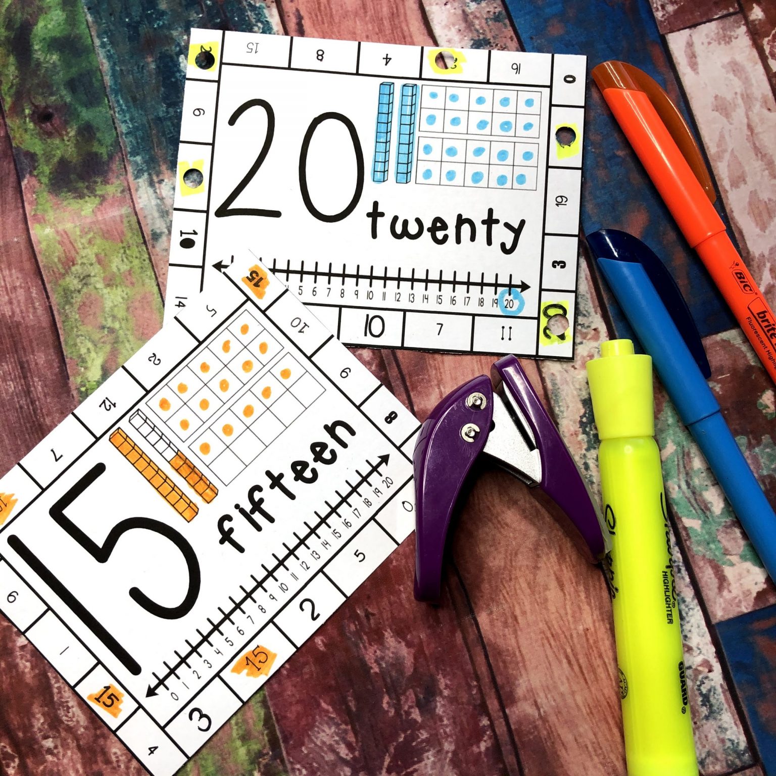 Teen Number Punch Cards Place Value Number Sense Activities 11 - 20