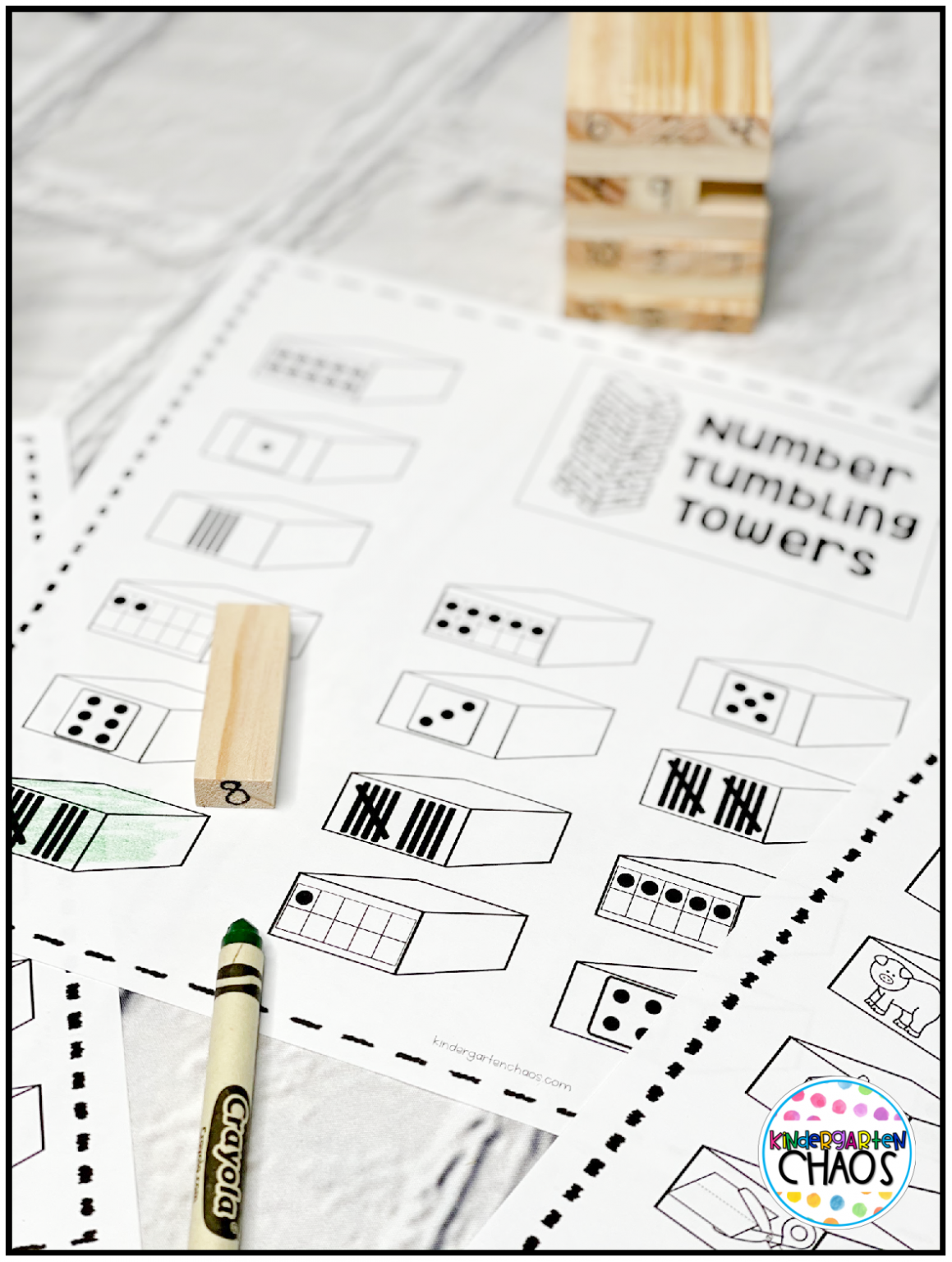 Tumbling Towers Jenga Games for the Classroom - Kindergarten Chaos