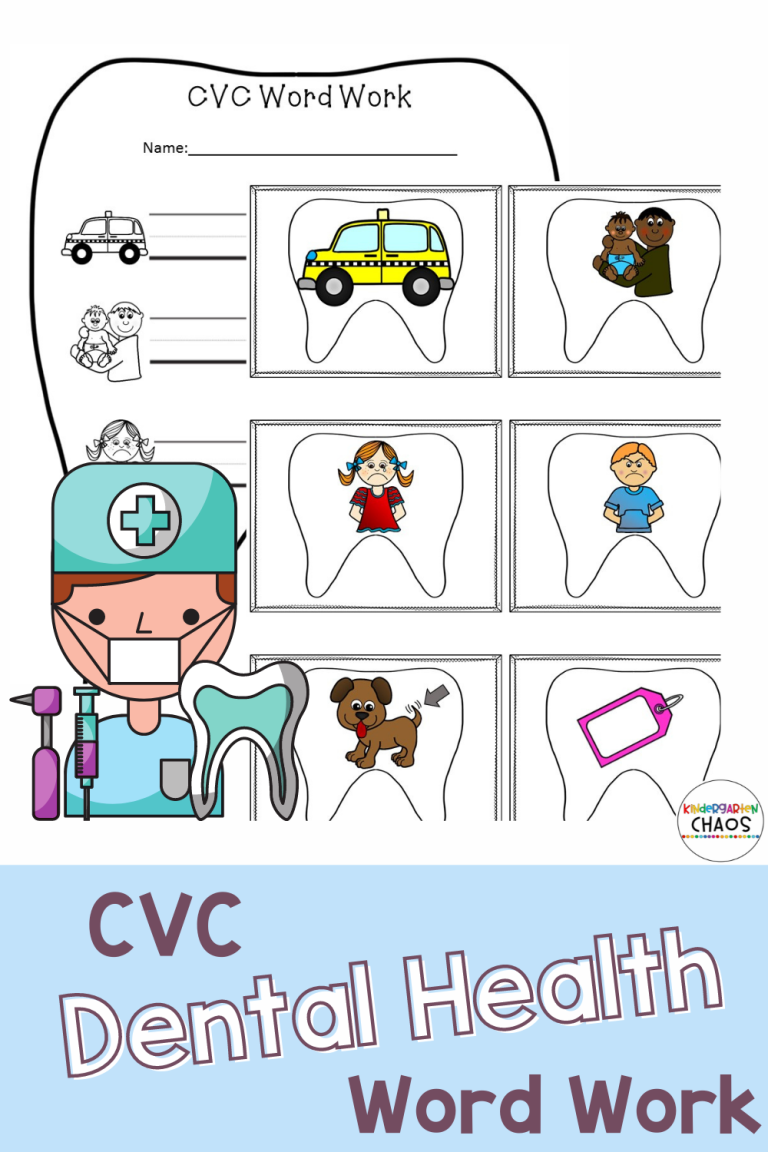 A Fun Dental Health Unit CVC Word Work Printable Pack