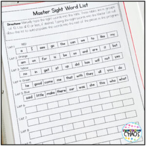 Sight Word Kit