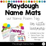 Back to School Gift - Playdough Name Mat - Kindergarten Chaos