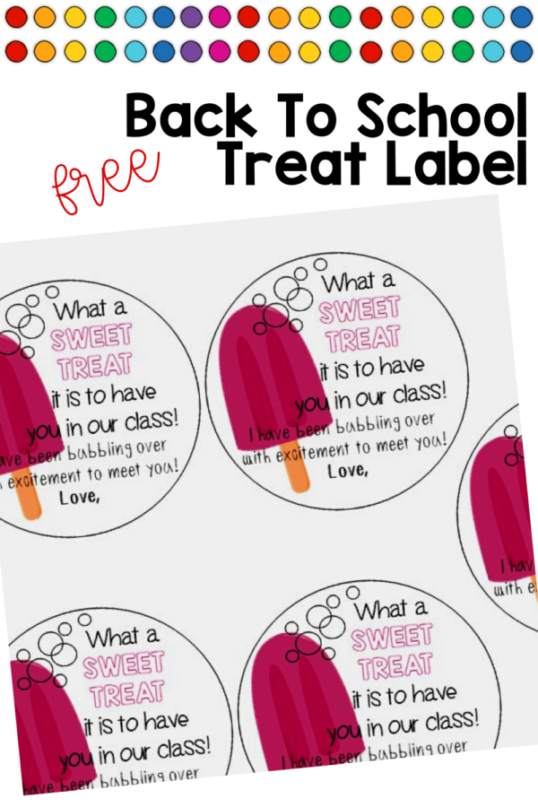 Back To School Treat Label Sticker - Kindergarten Chaos