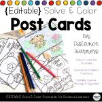 Editable Solve & Color Post Cards Square Cover - Kindergarten Chaos