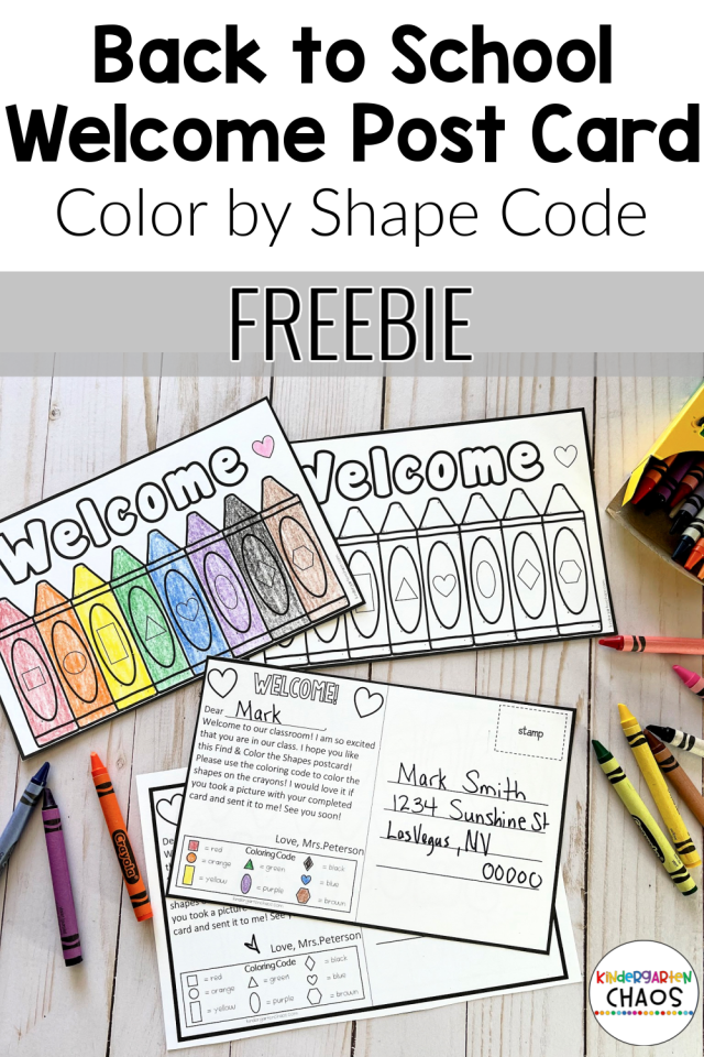 Back to School Post Cards - Kindergarten Chaos