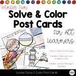 Winter-Holiday-solve and color Post-Cards-Square-Cover - Kindergarten Chaos