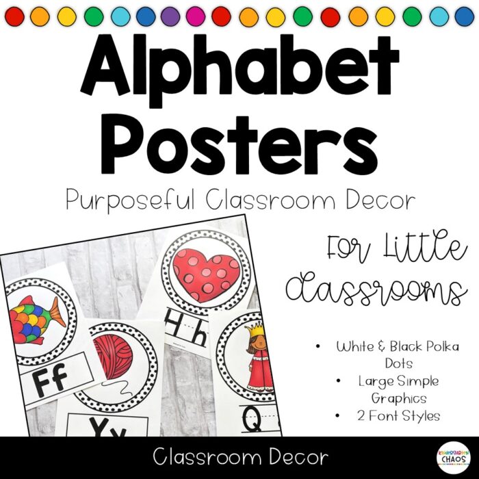 Alphabet Line Posters Black White - Upper Lower Case Beginning Sound ...
