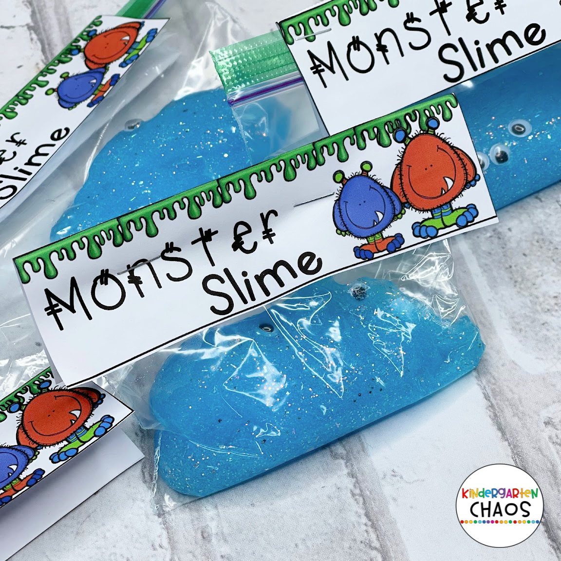 How To Make Monster Slime + Free Label - Kindergarten Chaos