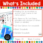Snowman Editable Names Activity Winter - Kindergarten Chaos