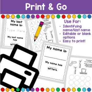 Snowman Editable Names Activity Winter - Kindergarten Chaos