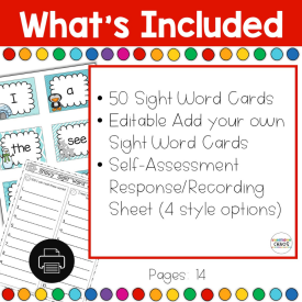 Snow Themed Sight Word Activity Cards - Kindergarten Chaos