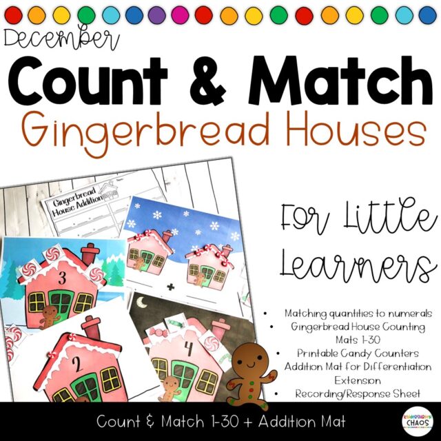 Count & Match Gingerbread Houses Numbers 1-30