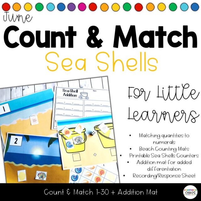 Count & Match Sea Shell 1-30 Counting and Addition Math Tubs
