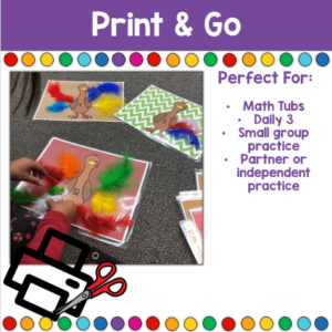 Count & Match Turkey Feathers - Counting Mats 1-30