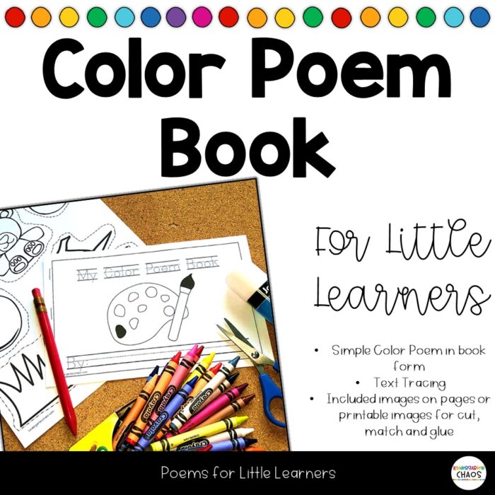 Color Poem Book - Print Concept & Following Directions