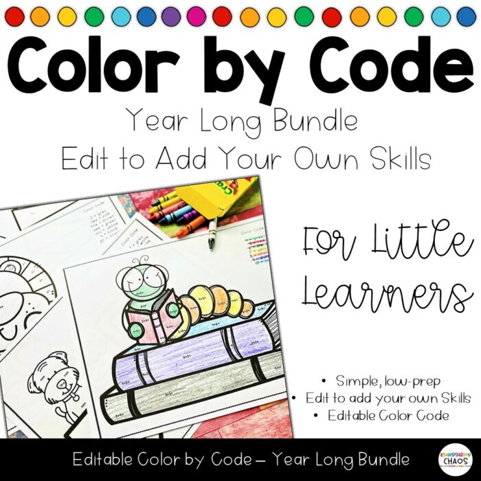 Color by Code - EDITABLE Year Long Bundle - Sight Words Letter Number ...