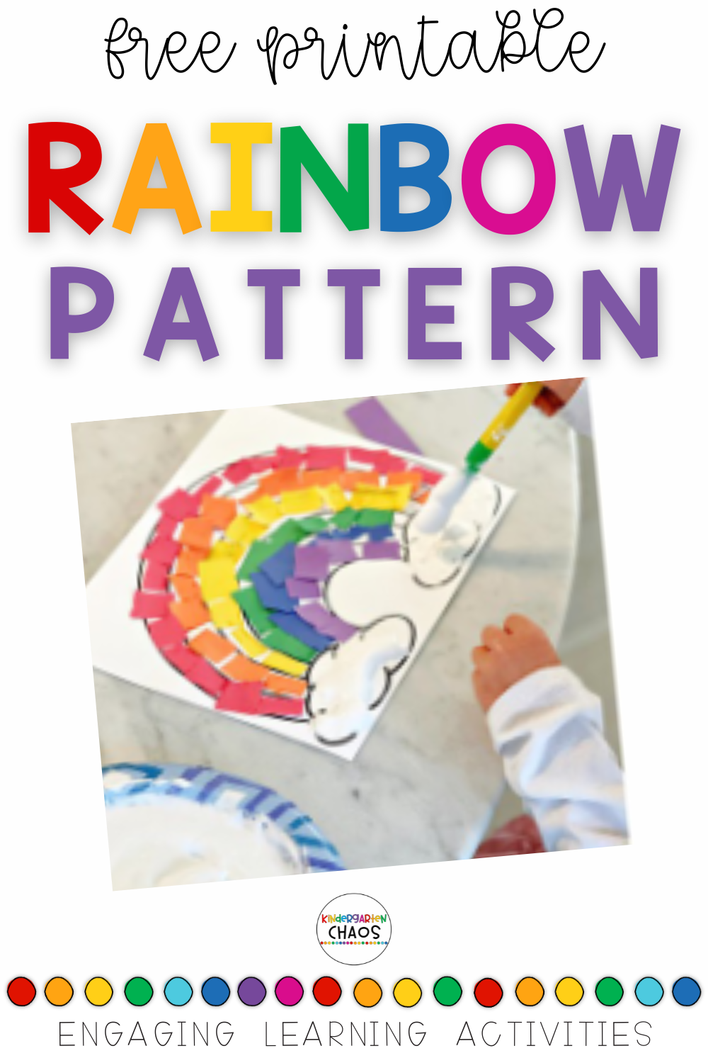Free Printable Rainbow Pattern Activity - Kindergarten Chaos