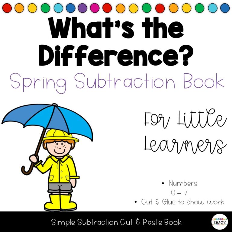 Kindergarten Subtraction Activities - Kindergarten Chaos