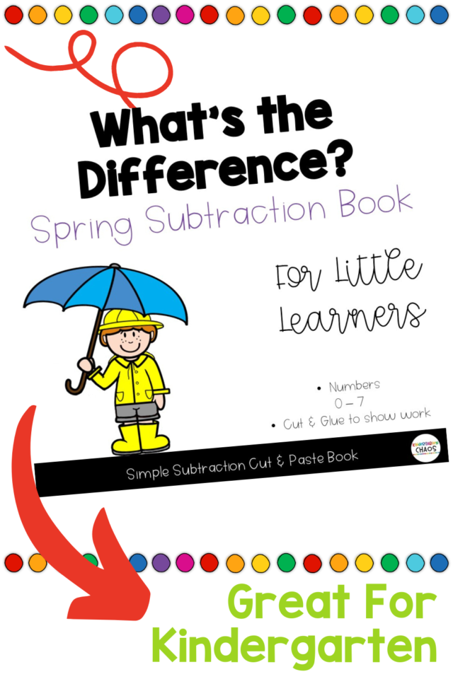 What's The Difference? - A Spring Subtraction Book - Kindergarten Chaos