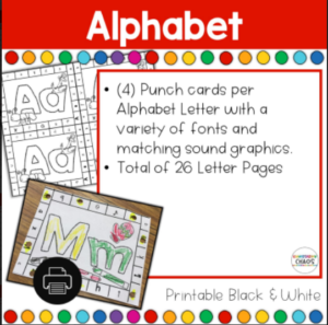 Punch Cards BUNDLE for Letter ID & Number ID