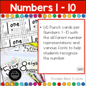 Punch Cards BUNDLE for Letter ID & Number ID