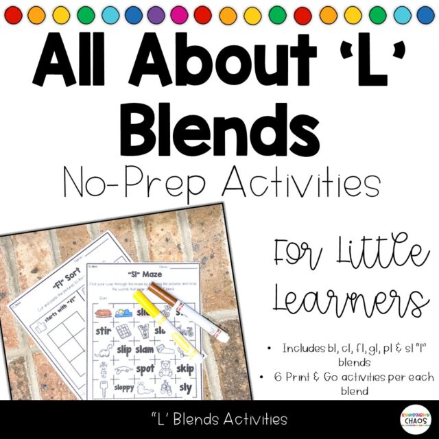 Teaching Blends To Little Learners - Kindergarten Chaos
