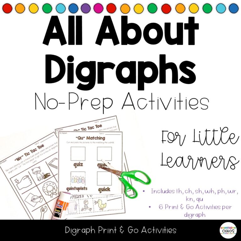 All About Digraphs: No Prep Activities