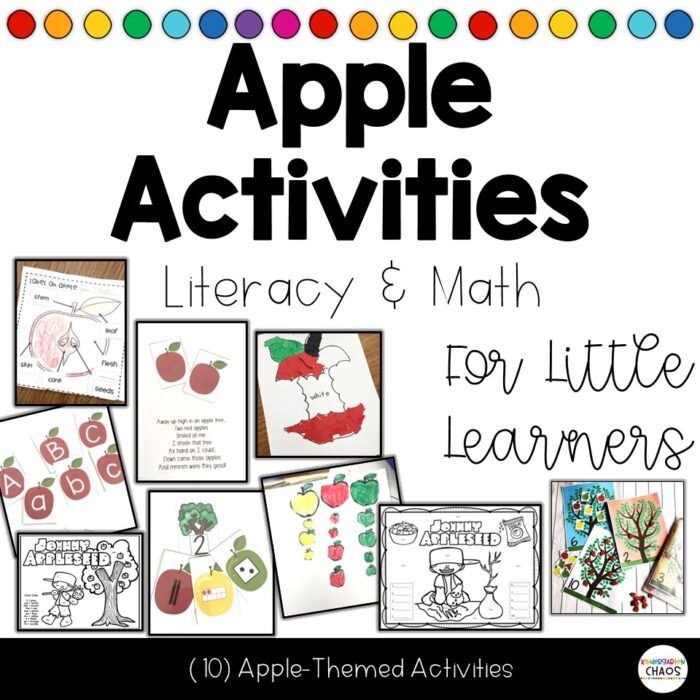 Apple Literacy and Math Activities Bundle