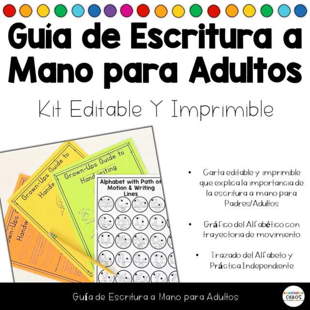 Guía de Escritura a Mano para Adultos - Grown Ups Guide to Handwriting ...