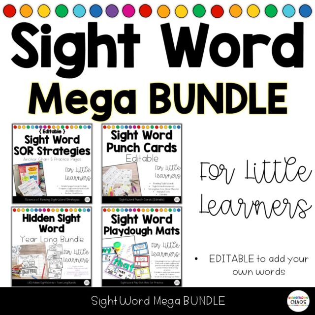 Sight Word Activities MEGA BUNDLE SOR Aligned Editable Worksheets for K ...