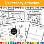 December Winter Gingerbread Literacy Math Activities - Worksheets ...