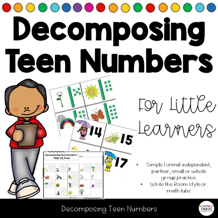 Decomposing Teen Numbers Square Cover - Kindergarten Chaos